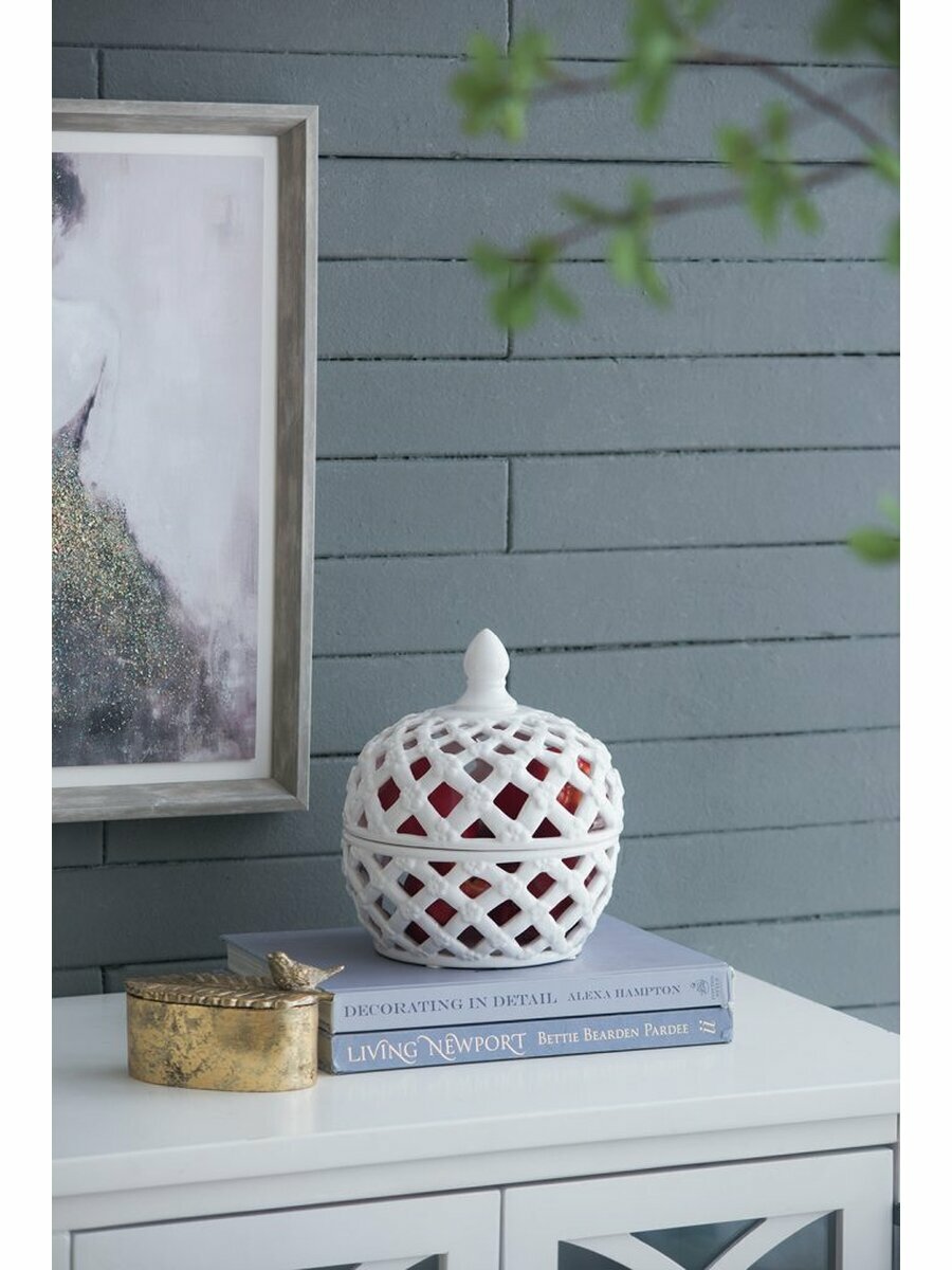 1106 Банка с крышкой декоративная 20х20х24см, керамика, Glasar