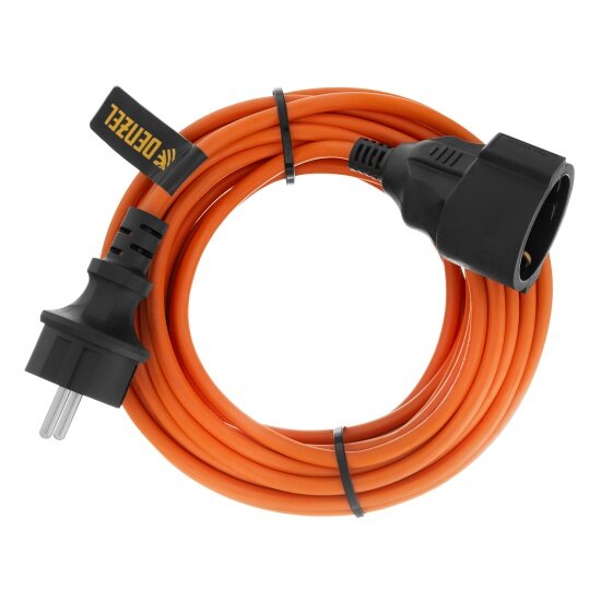 Denzel Удлинитель-шнур силовой Garden Series, ПВС, 10м, 1 розетка, 3*1 мм, , 37405