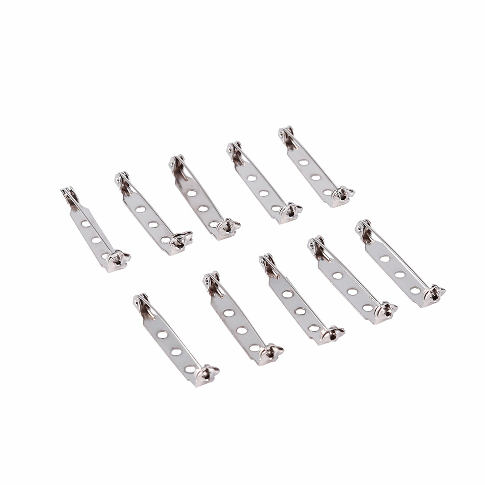 50 шт. безопасные булавки с замком для брошей и рукоделия, серебристые, из железа