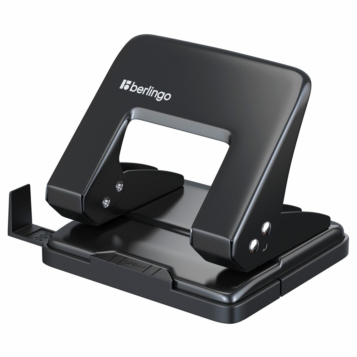 Дырокол Berlingo, до 20 листов, линейка, черный (DDm_20041)