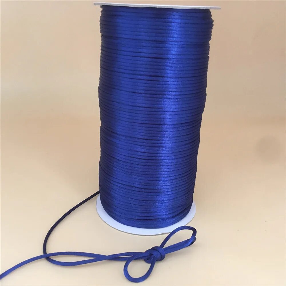 Шелковый шнур синий 2 мм, 30 метров, Royal blue 368