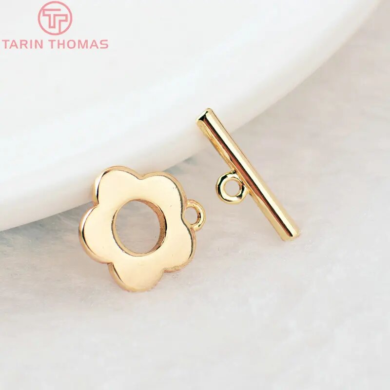 Замок-тогл цветок TARIN THOMAS, 24K Gold Color