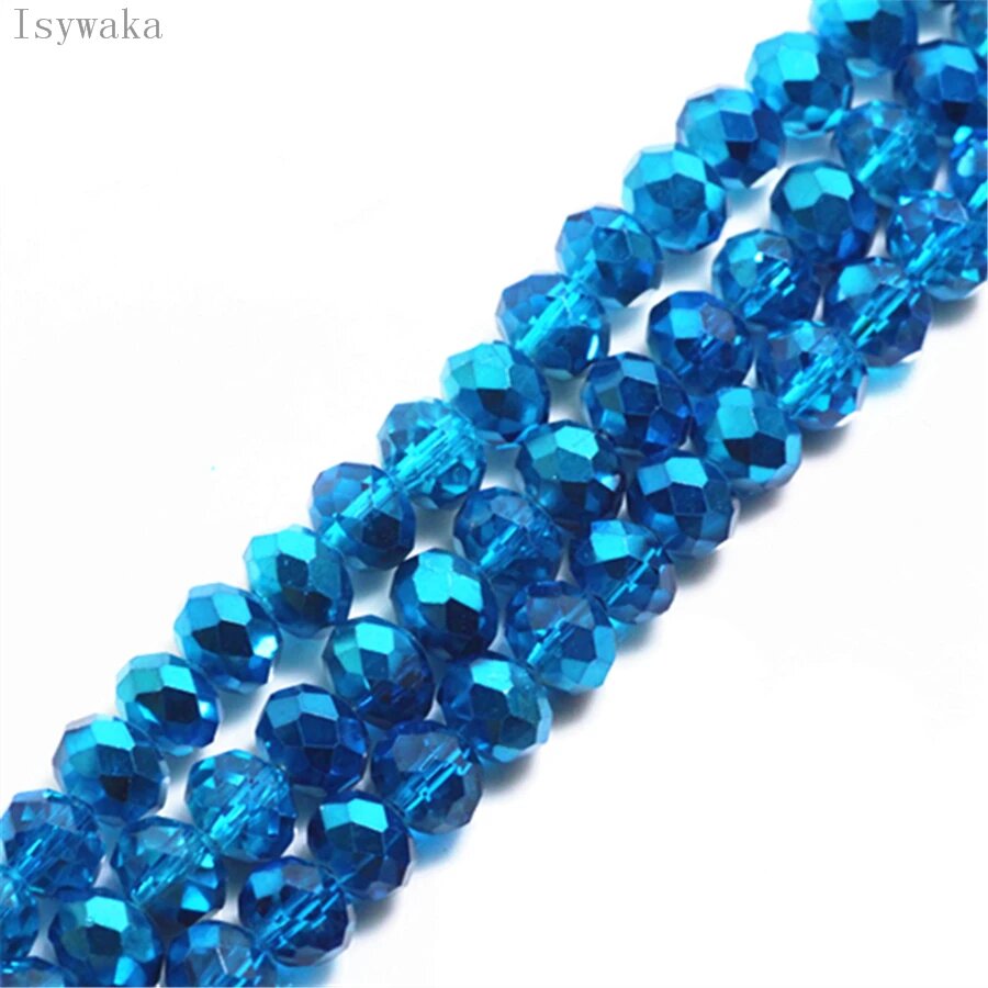 Isywaka Ran хрустальные бусины 2 мм, 3*4 мм, 4*6 мм, 6*8 Синий, 3x4mm 125pcs Per Bag, ran green blue