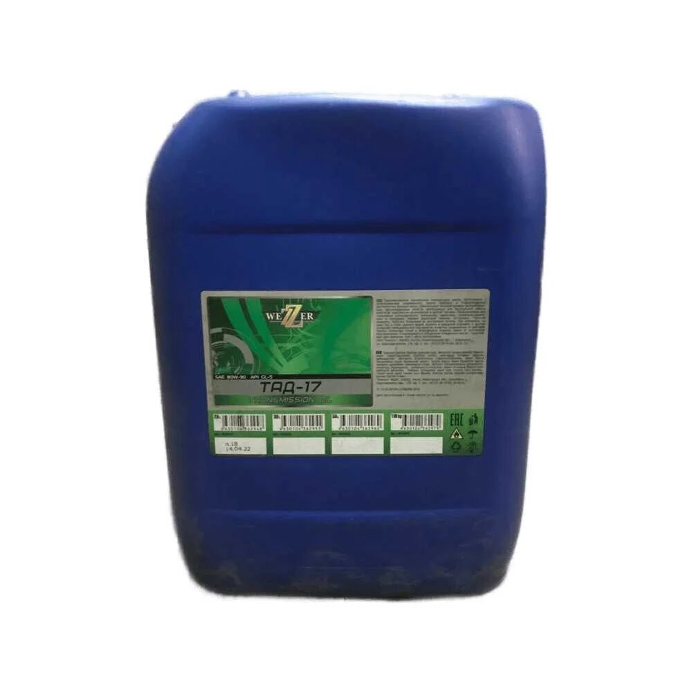 Трансмиссионное масло Wezer ТАД-17 SAE 80W-90 API GL-5, канистра 20л 4632948 спиральной конструкции