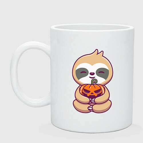 Ленивец с тыквой Керамическая кружка