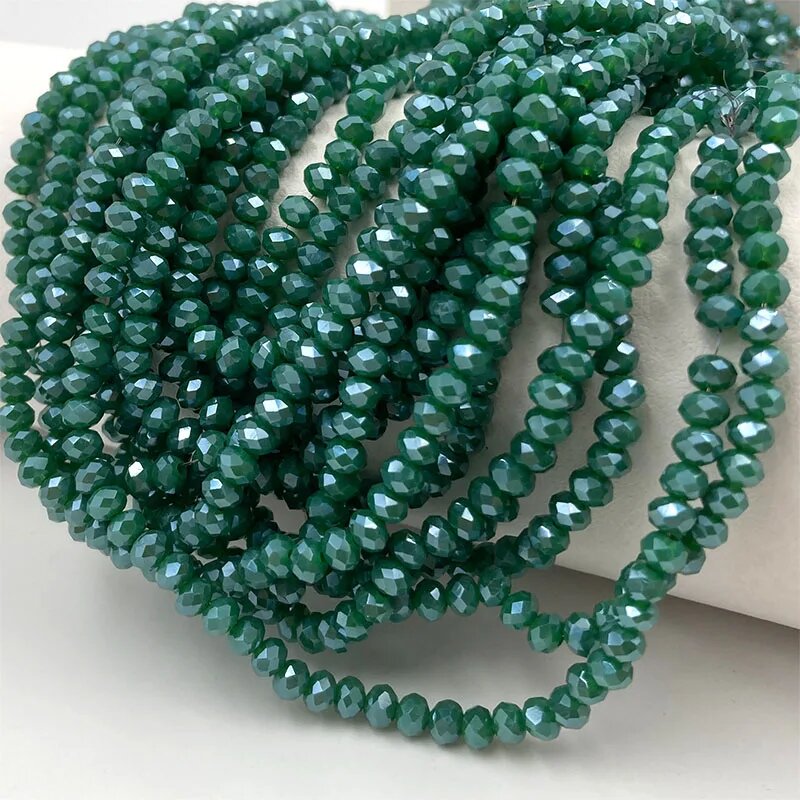 Зеленые стеклянные бусины 2 3 4 6 8 мм для бижутерии Изумрудный, 3mm(about 125 pcs), green 206