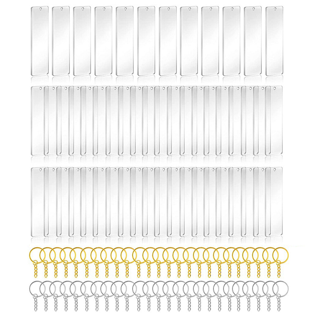 Набор из 50 частей, акриловый брелок, кисточка, кольцо для брелка, кожаная кисточка, набор брелоков