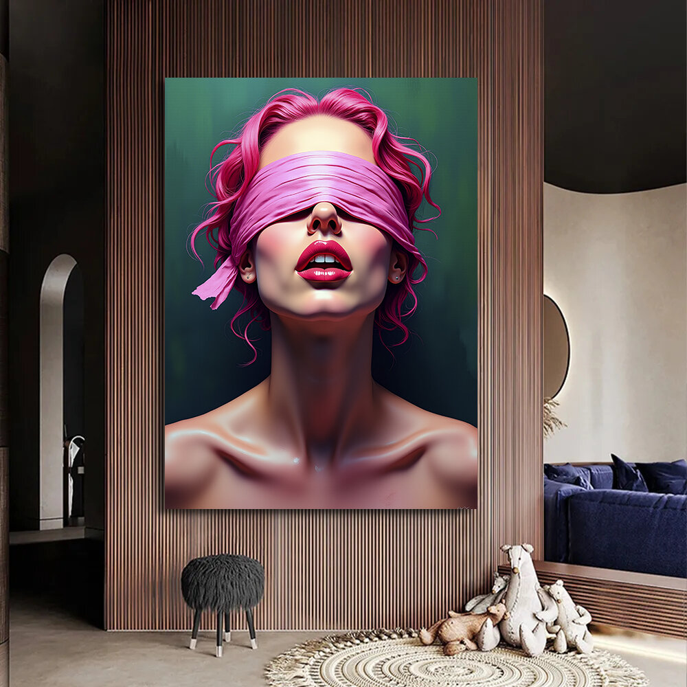 Девушка тайна / яркая картина / в интерьер, 60х80 см.