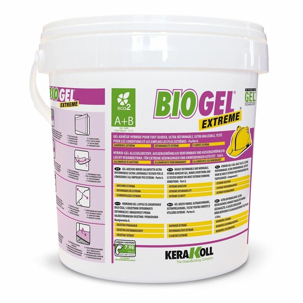 Клей-гель двухкомпонентный универсальный Kerakoll Biogel Extreme White (10кг)