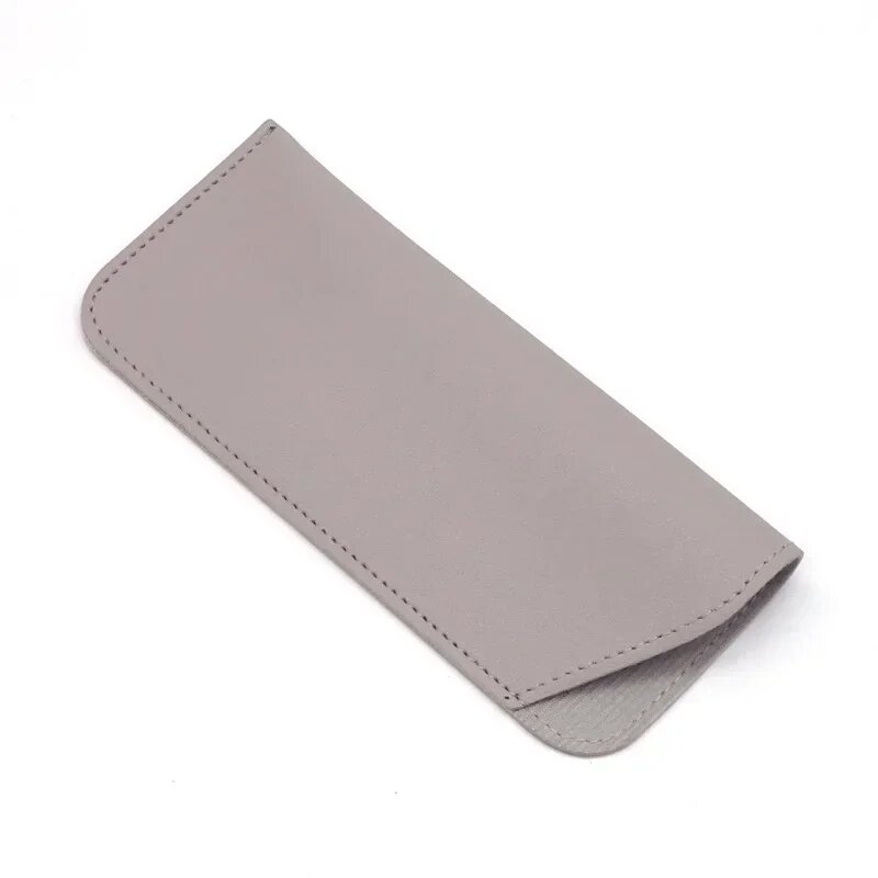 Серый кожаный чехол для очков Light Grey