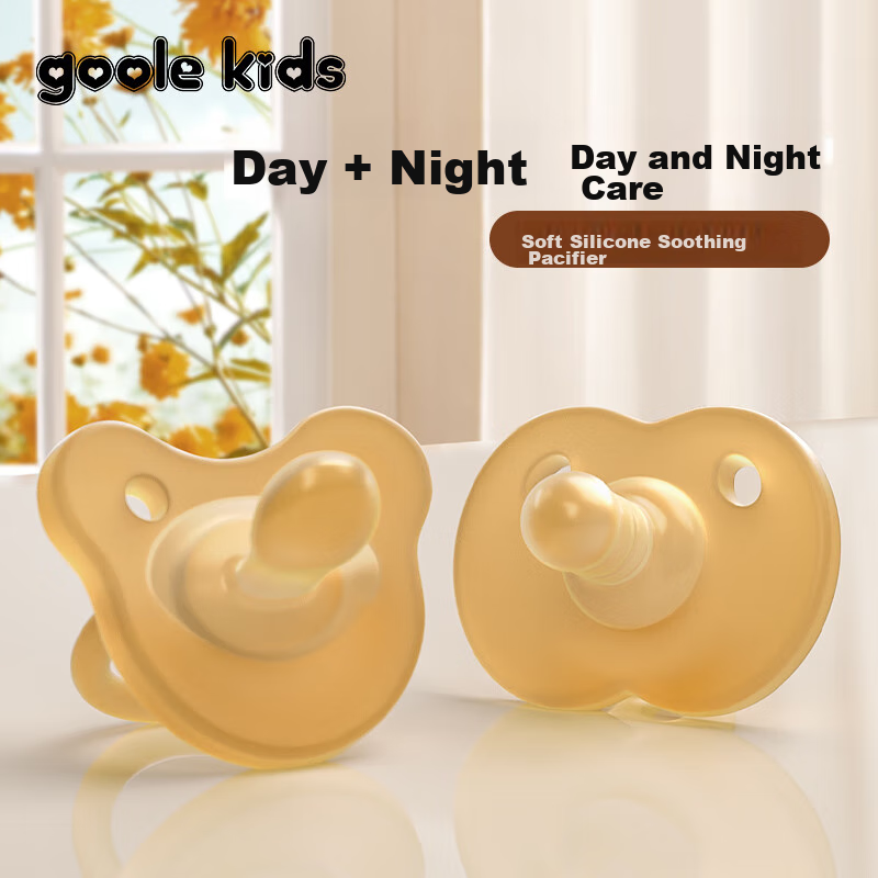 Goole Kids Baby Pacifier for 0-3 Months, Anti-Colic, Newborn Sleep Aid, Silicone, 2-Pack