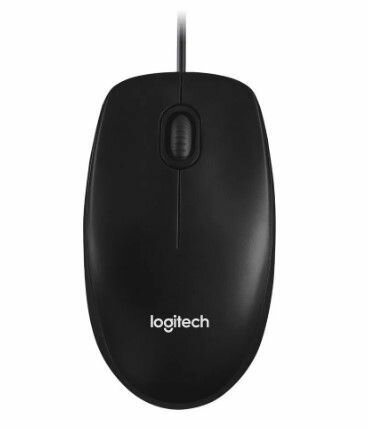 Мышь Logitech проводная M100 , 1000dpi, оптическая светодиодная, USB, черный (910-006652)