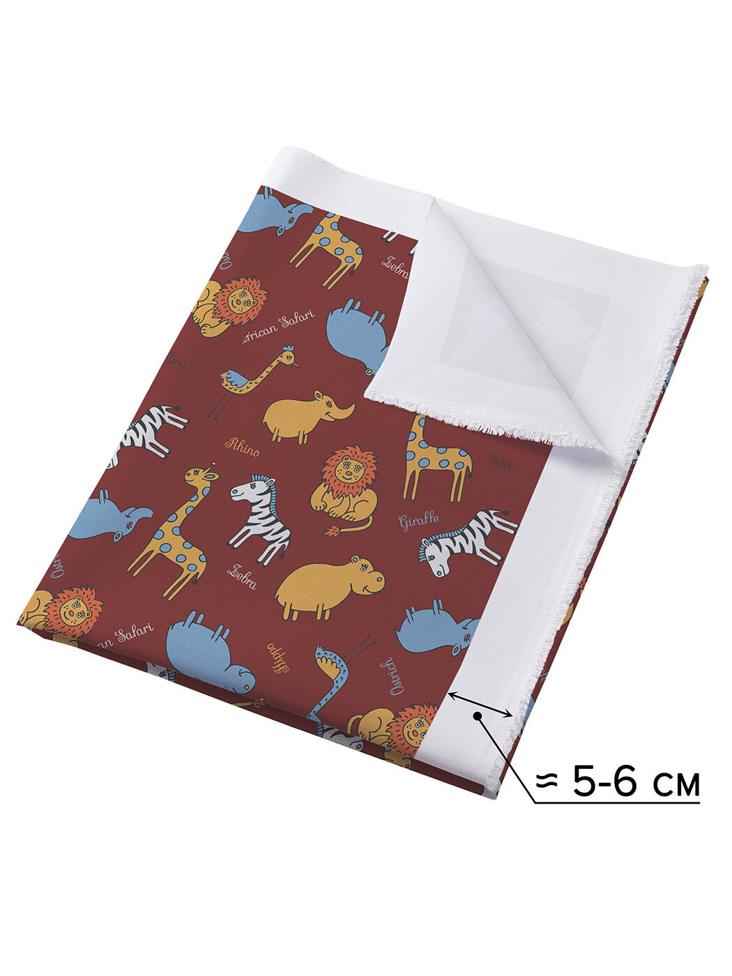 Отрезная ткань для мебели Ambesonne "Африканские животные" метражом для рукоделия и шитья, оксфорд, 155 см