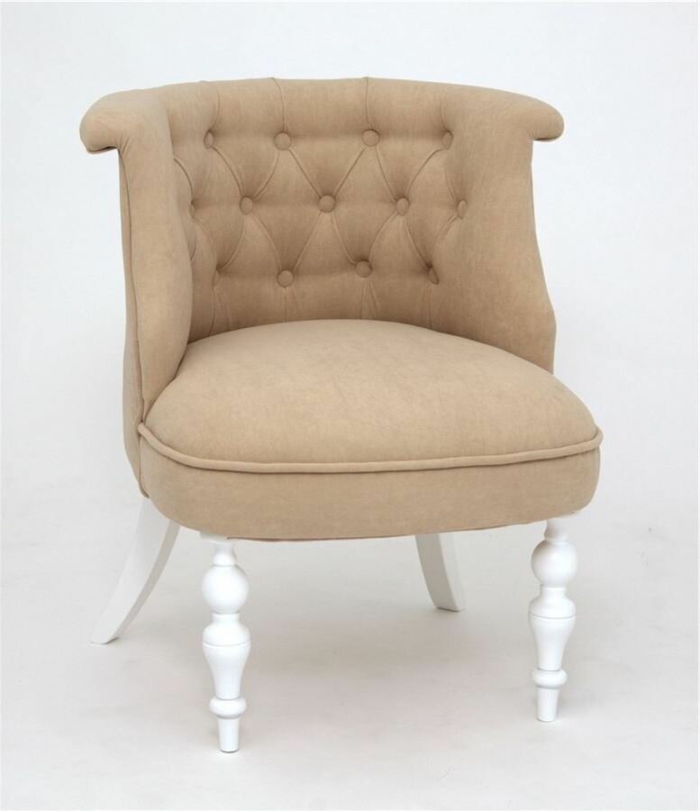 Кресло RB Бархат эмаль белая / RS3 - бежевый Размеры: Высота 740мм Глубина 700мм Ширина 690мм