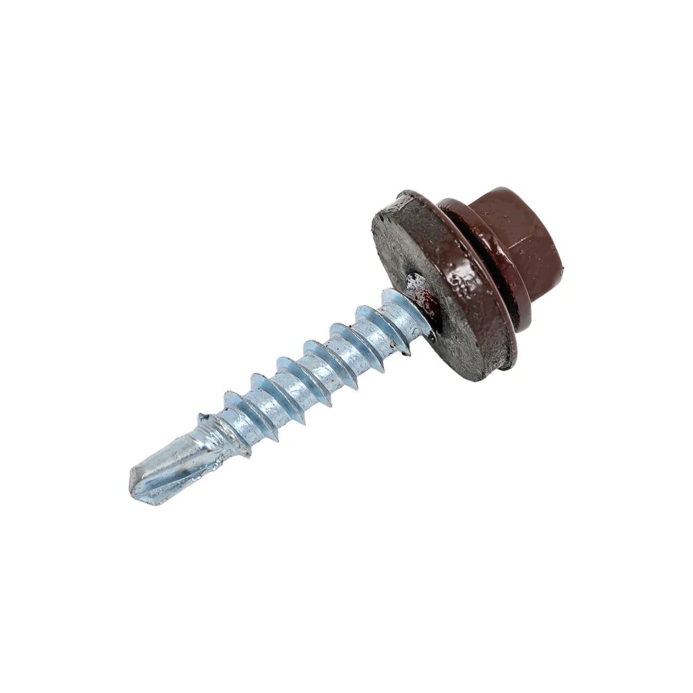 Саморез кровельный по дереву ЦММ премиум 4,8x29, RAL 8017, 250 шт 0Т-00012399, деревянный, 2.3 мм