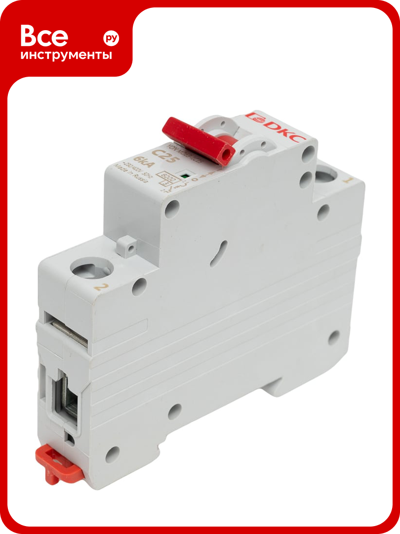 Автоматический модульный выключатель DKC YON MD63 1P 25А C 6kA MD63-1C25-6, применения