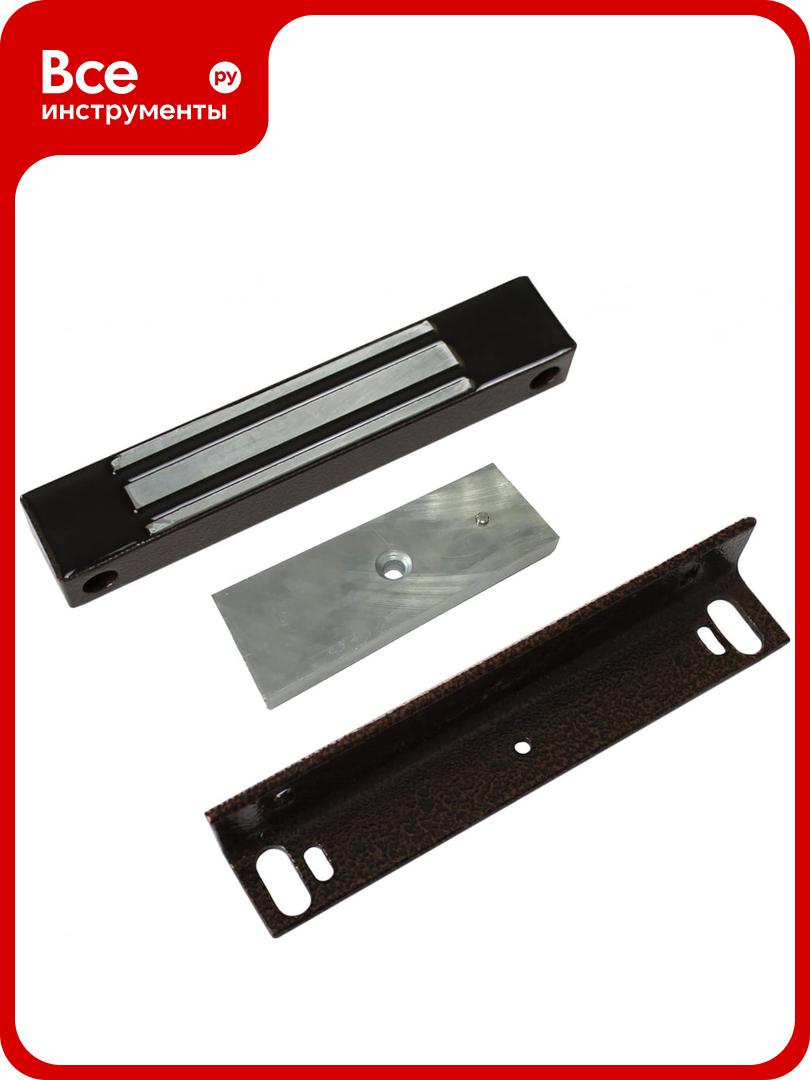 Электромагнитный замок ACCORDTEC ML-400 KB с уголком, цвет коричневый AT-15853 для использования как