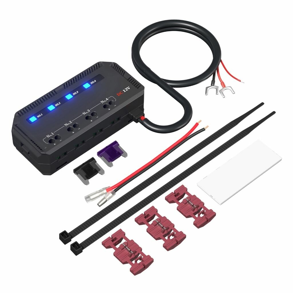 12 В, 4-позиционный блок предохранителей с лезвием и светодиодной схемой индикатора, 20 А, панель держателя коробки для автомобиля, лодки, грузовика
