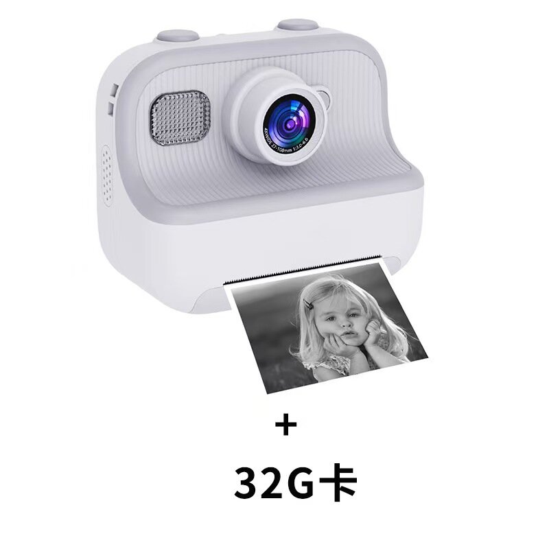 Детская цифровая фотокамера, для моментальной печати, с двойной камерой 32GB, селфи, флеш-карта