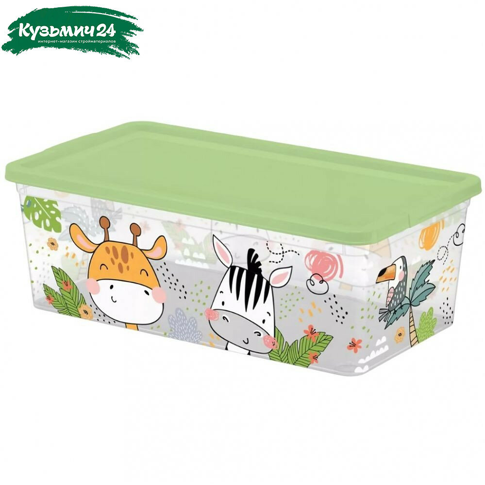 Контейнер универсальный Полимербыт Giraffix, пластик, с крышкой, 10 л, 437165000