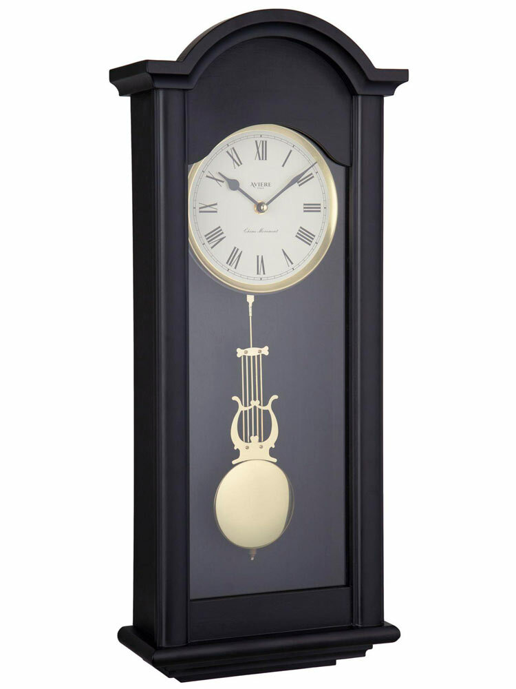 Настенные часы с боем и мелодией, деревянные для дома в гостиную, зал, цвет Черный. Av02505b Black