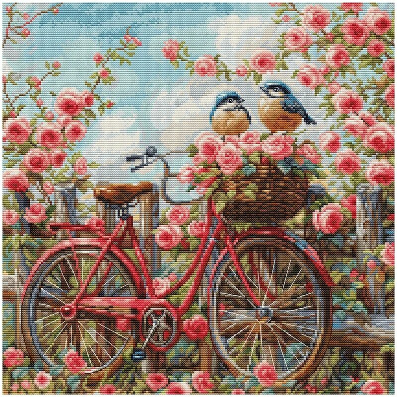 Наборы для вышивки крестом Quality Beautiful Collection Розы, велосипеды 14CT unprint canvas