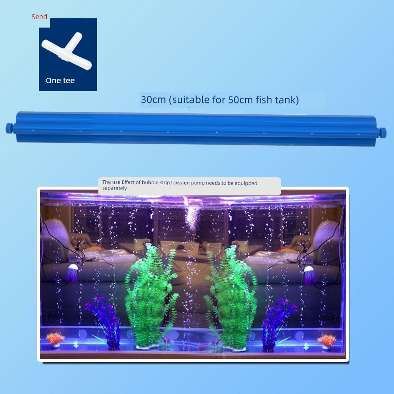 Голубой буббле-стреп 30 см для аквариума 50 см, аэратор для кислорода, декор для аквариума, длина 30 см