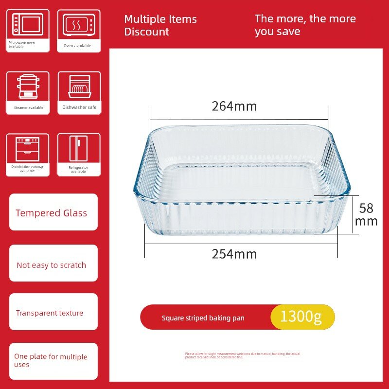 Жаростойкая форма для выпечки из закаленного стекла Phoenix, квадратная антипригарная форма для выпечки, микроволновая