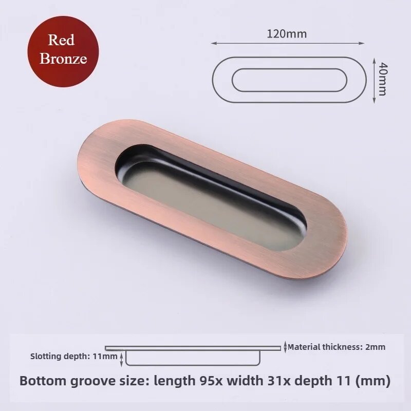 Скрытая ручка для дверей из нержавеющей стали 120X40-1-3