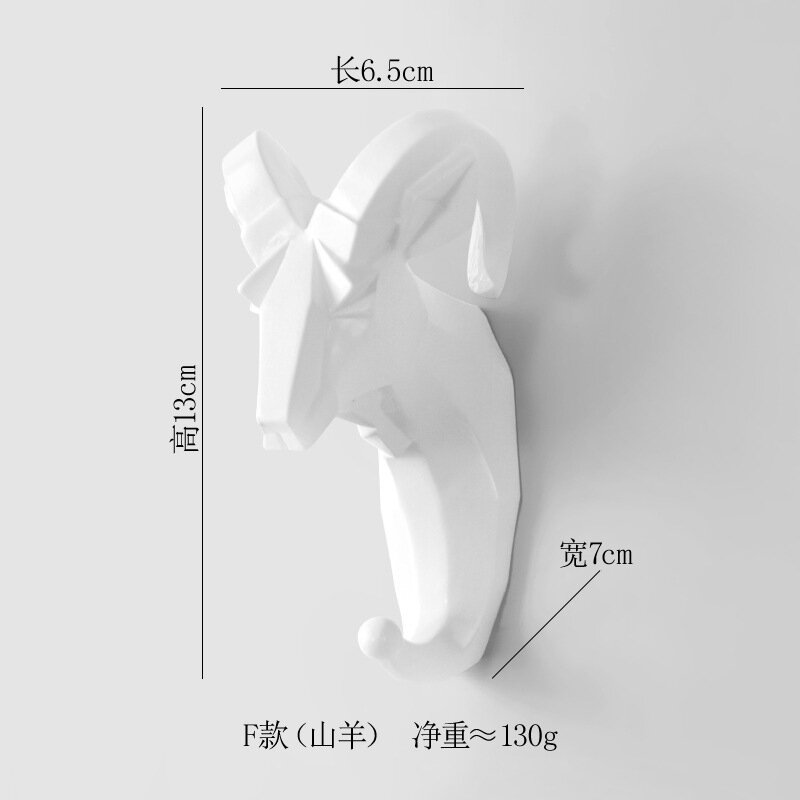 Креативное настенное украшение из смолы в виде головы оленя, крючок для одежды без сверления, настенный крючок для двери