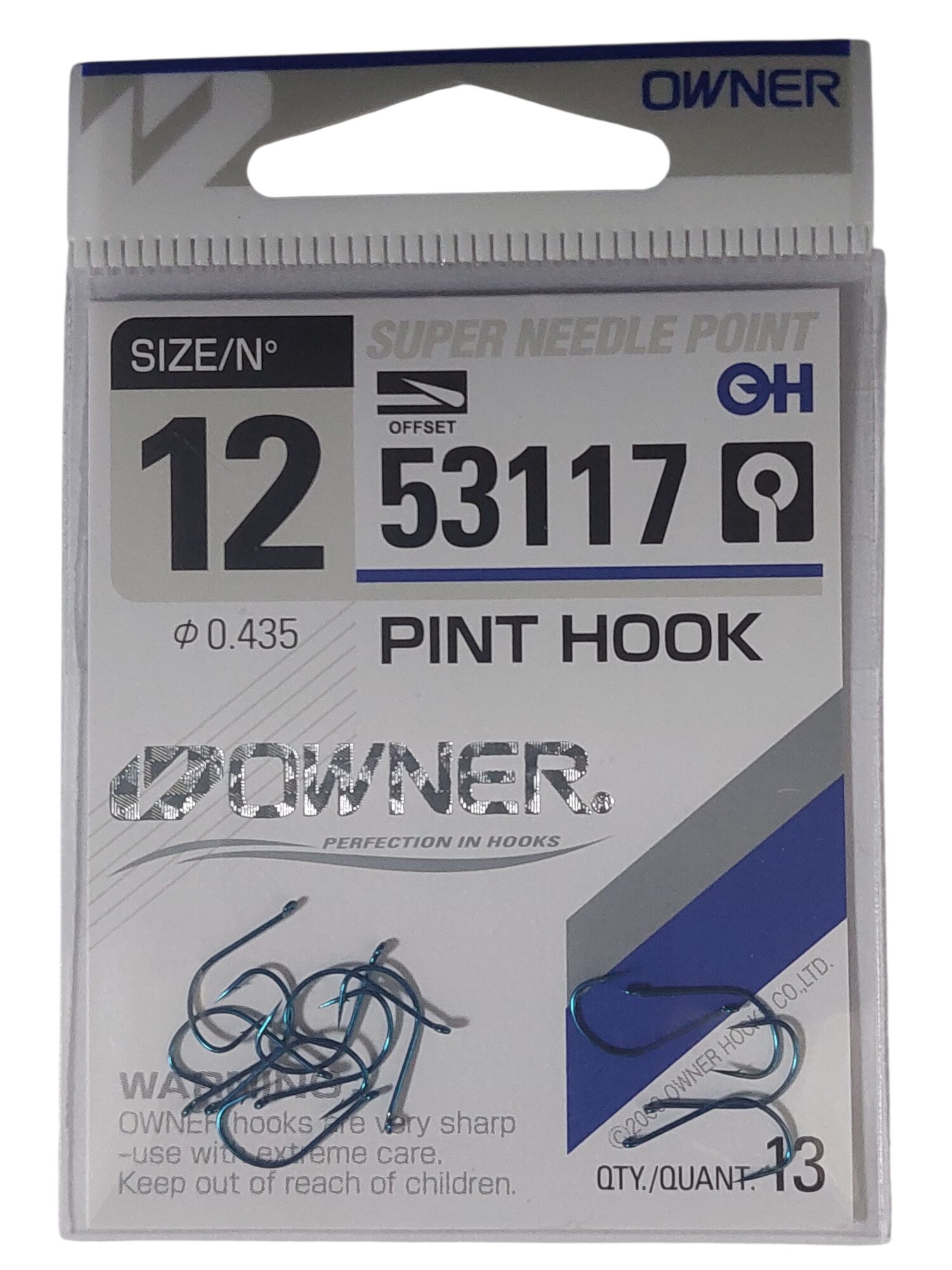 Крючки Owner 53117 PINT HOOK (Blue) № 12 (уп.13шт)