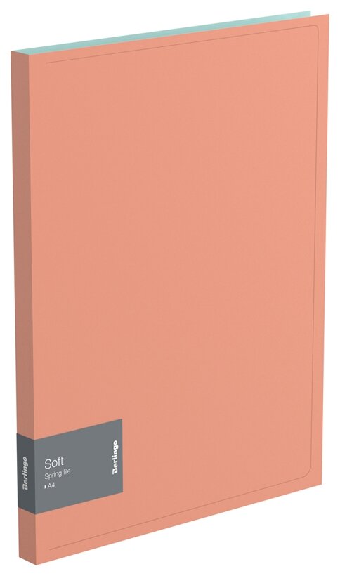 Berlingo Папка с пружинным скоросшивателем Soft А4, пластик, коралловый,1шт.