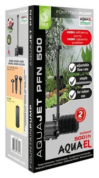 Фонтанная помпа Aquael AQUAJET PFN 500 с губкой (500 л/ч, 4.4 Вт, h = 0.7 м)