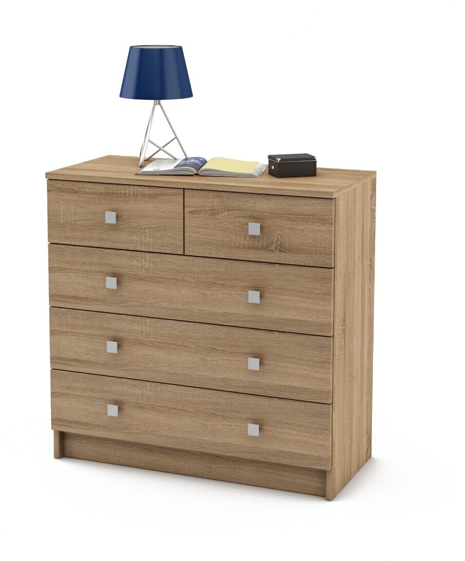 Комод для одежды с ящиками "Бостон (Лондон) 10", ЛДСП, 5 ящиков, 79 см x 80 см x 38 см