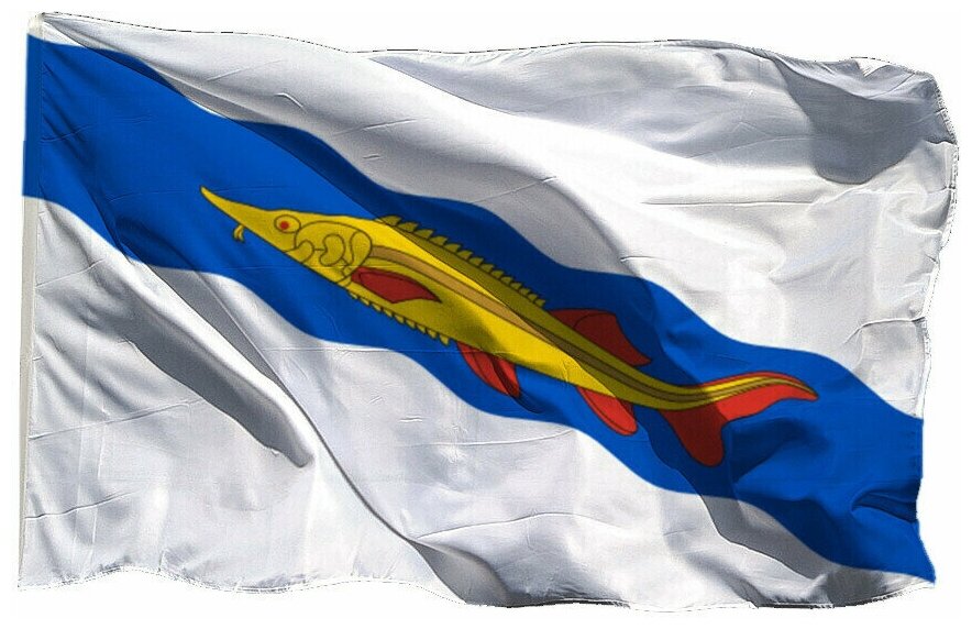 Флаг Ейска на шёлке, 90х135 см - для ручного древка