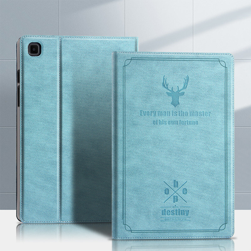 Чехол-книжка MyPads для Samsung Galaxy Tab A7 Lite LTE SM-T220 / T225 (2021) из качественной кожи с тиснением