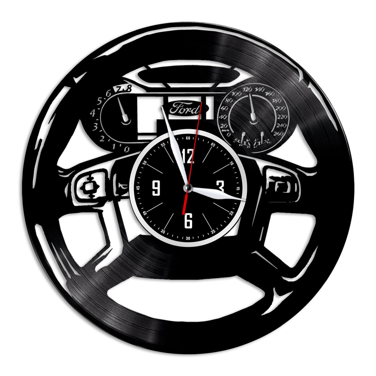 Руль - настенные часы из виниловой пластинки