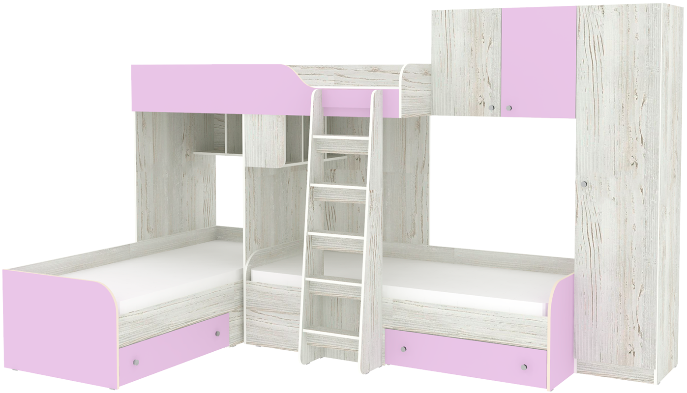 Кровать чердак Трио 2 Винтерберг Ирис