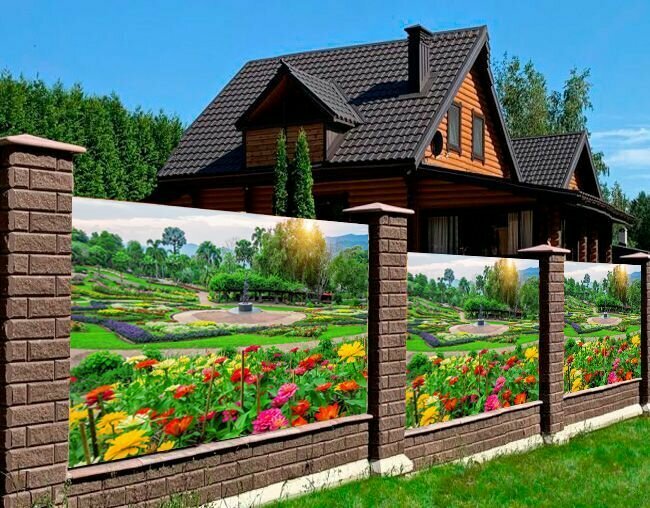 Фотосетка для забора и фасада 3 х 2 м с люверсами / Парк