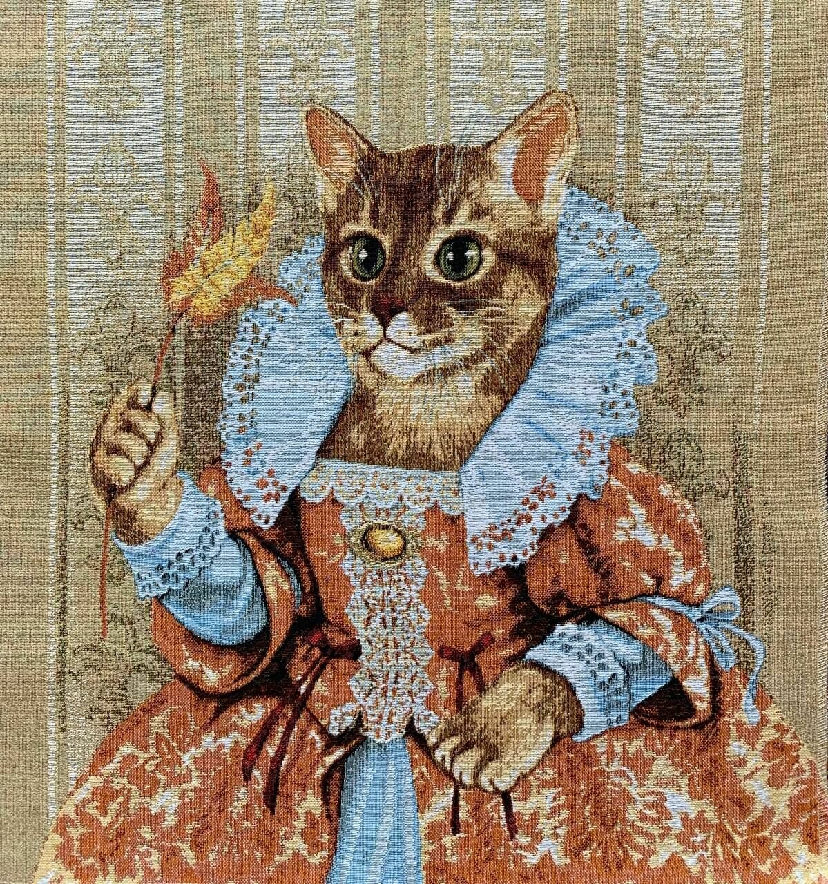 Гобелен, гобелен без рамы 45х45 см / "Коты аристократы. Кетт"