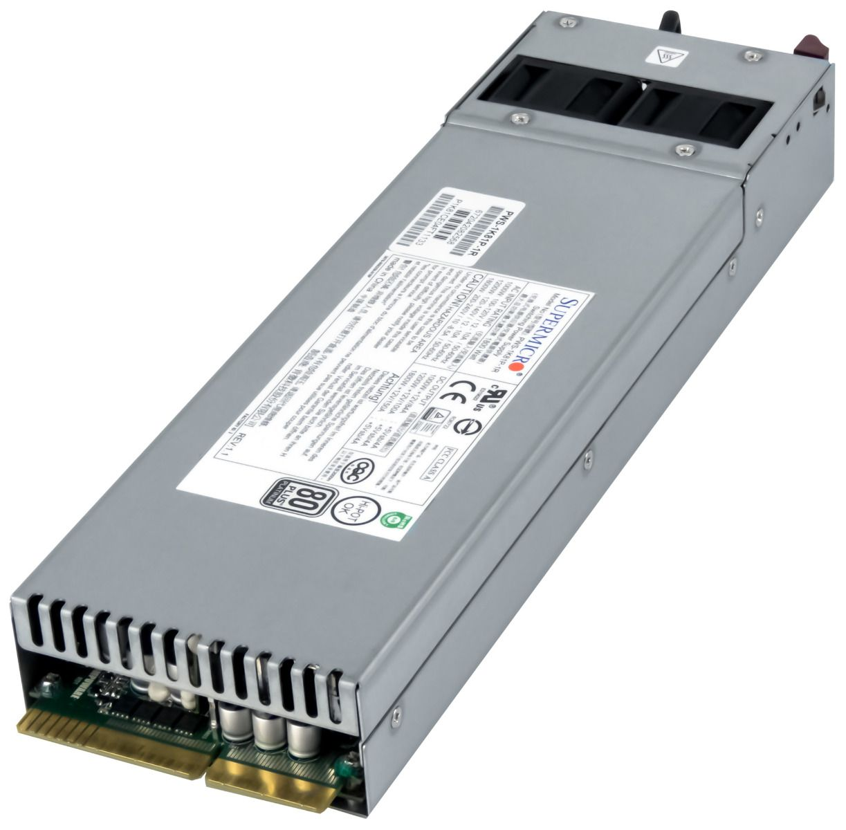 Блок питания Supermicro PWS-1K81P-1R, 1800Вт, 1U, 2 вентилятора, 80PLUS Platinum