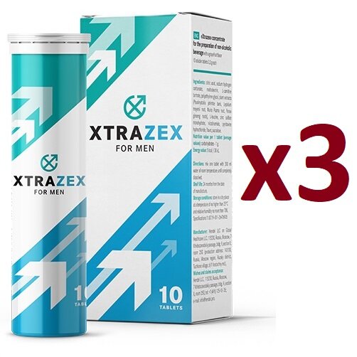 Xtrazex мужские шипучие таблетки для восстановления и усиления эрекции (10 табл.) Набор 3 упаковки