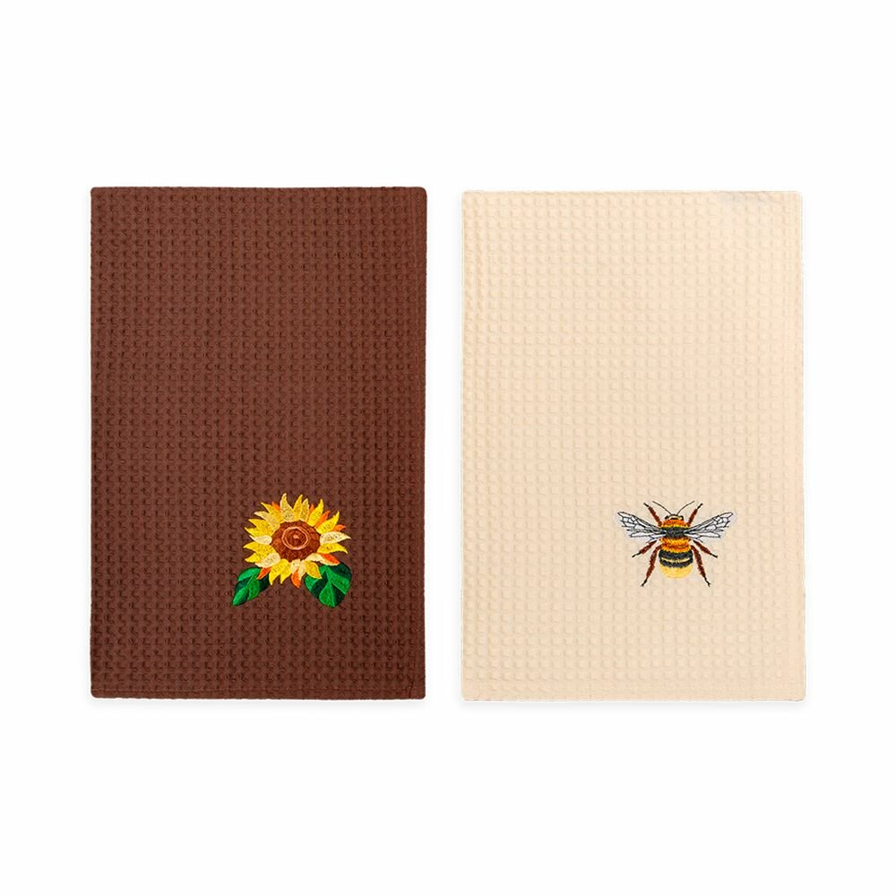 Полотенце кухонное BELLEHOME с вышивкой "Пасека", 50х70, 2 шт, 100% хлопок