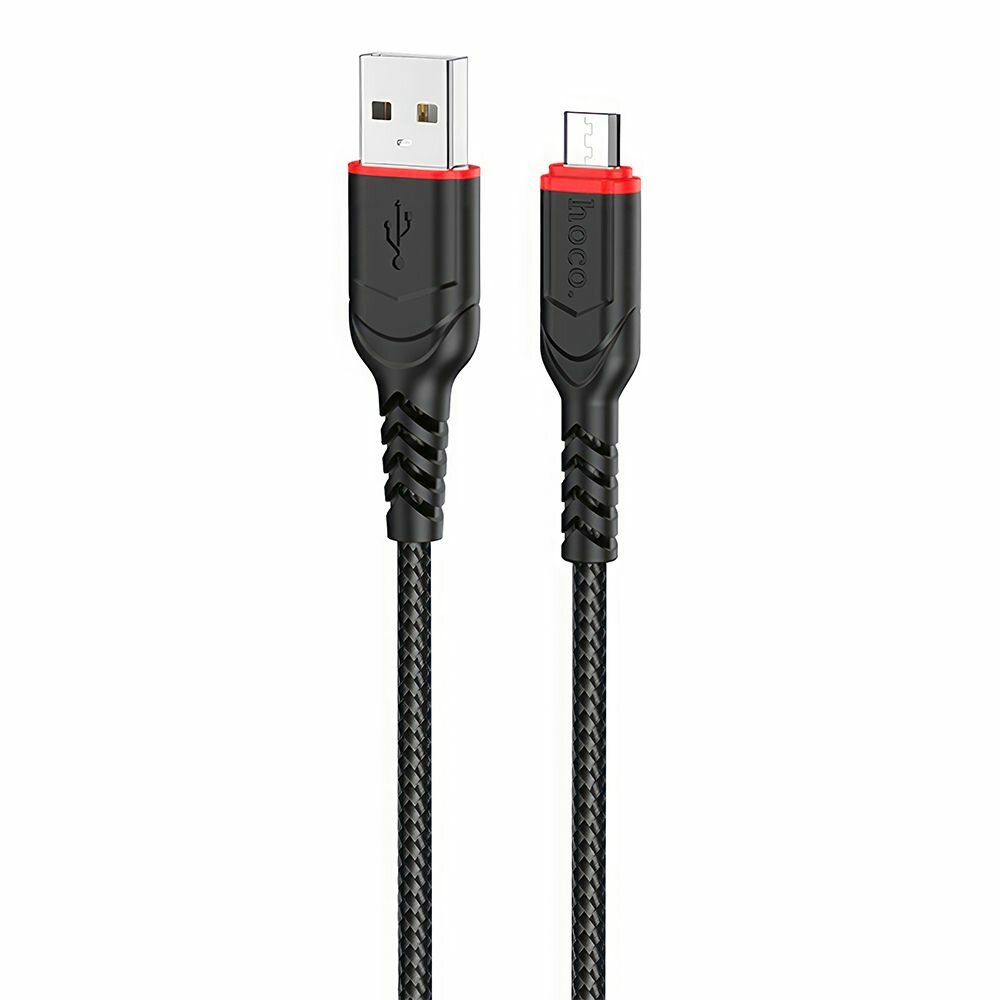 USB кабель HOCO X59 Victory MicroUSB, 2.4А, 1м, нейлон (черный)