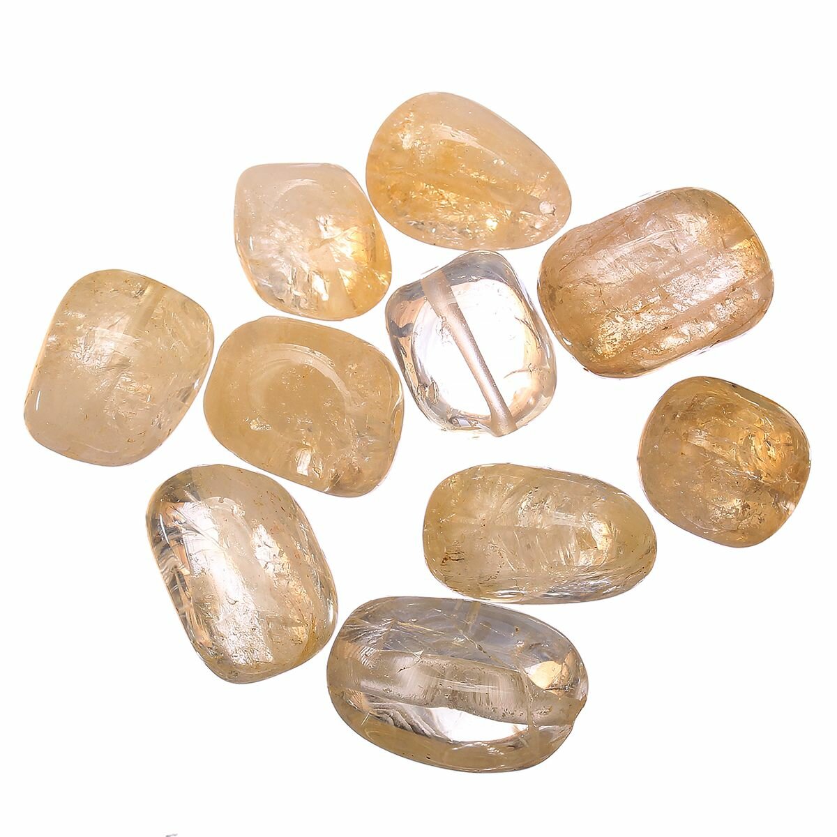 Бусины каменные, цитрин, неправильной формы, 14х9-25х15мм, 10 шт, низка