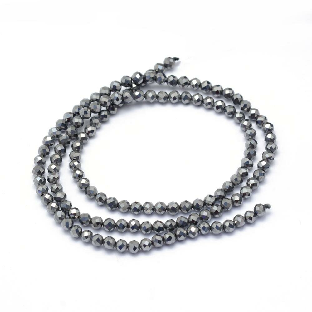 Бусины каменные, терагерц, граненый, 2.4-2.6мм, 150-160 шт, низка