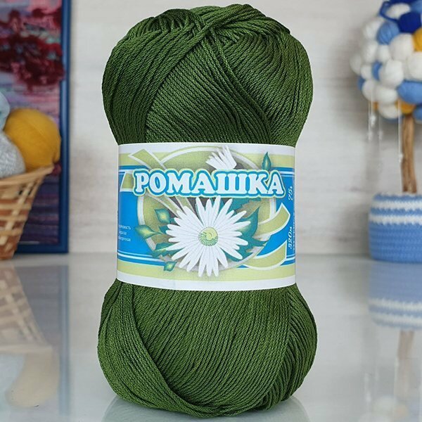 Пряжа ПНК им. Кирова ромашка 4306 болотный (4 мотка)