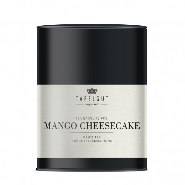 Фруктовый чай в пакетиках Tafelgut "MANGO CHEESECAKE", с манго и маршмеллоу, в жестяной банке 53 гр, 15 чайных пакетиков