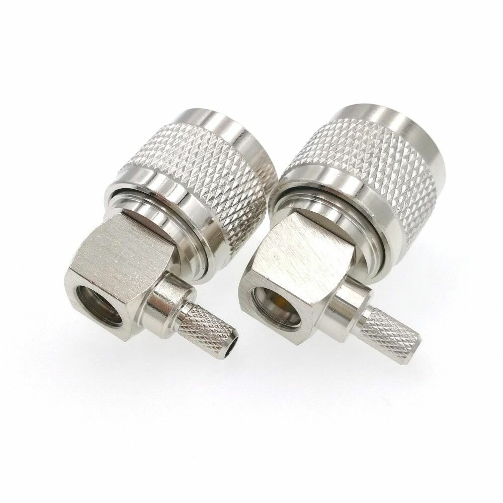 Комплект Разъемов N(male) угловой обжимной под кабель RG-58 2шт N-121F