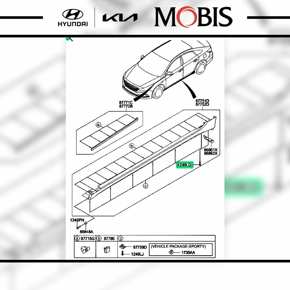 Винт 10шт. Hyundai Creta, Elantra, Santa Fe, Tucson, K900, Rio, Sorento Sportage / арт. 1249304147E / бренд MOBIS